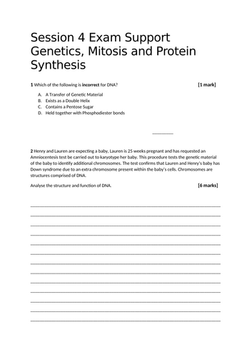 T-Level Health Paper B Questions Bank | Teaching Resources