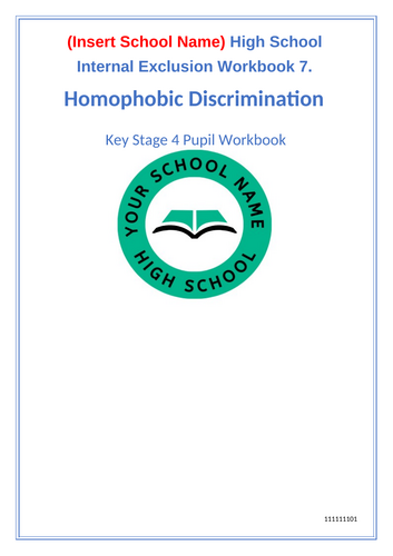 Internal Exclusion / Isolation / Remove Room / Seclusion / Workbook 7 ...