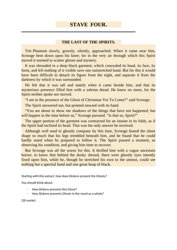 A Christmas Carol Revision - Ghosts | Teaching Resources