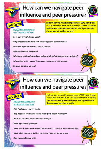 Peer Pressure and Influence | Teaching Resources