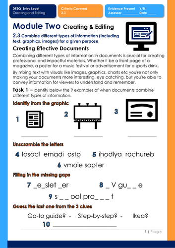 Digital Functional Skills - Module 2 - Creating & Editing - Unit 2.3 ...
