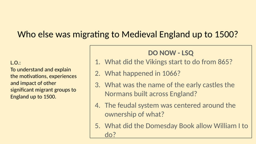 Edexcel / Pearson GCSE History Paper 1 Migrants Medieval c800-1500 full ...