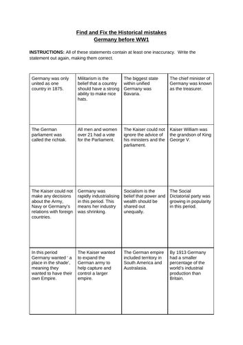 Revision activity for AQA History Paper 1 | Teaching Resources