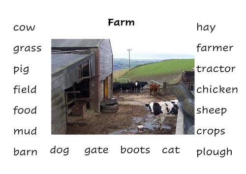 A3 Vocab for small world area (farm) | Teaching Resources