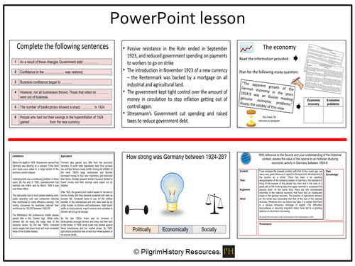 Stresemann and the Weimar economy | A Level | Teaching Resources