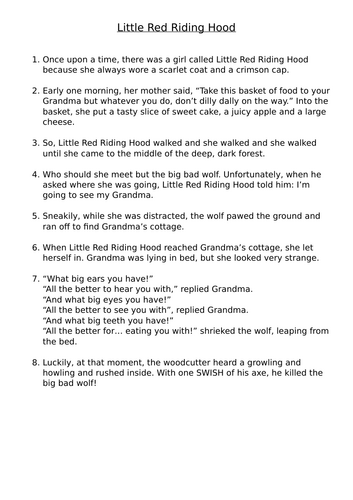 Little Red Riding Hood T4W | Teaching Resources
