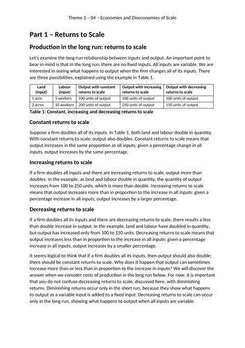 A Level Economics - Economies of Scale | Teaching Resources