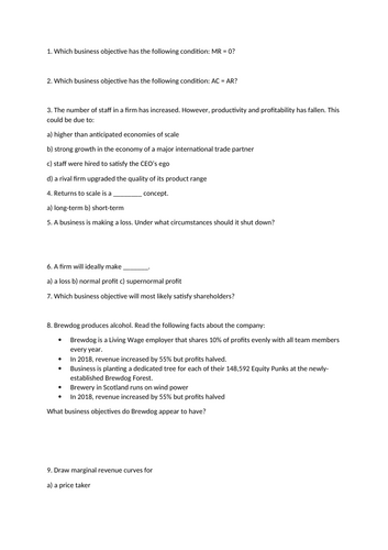 A Level Economics - Efficiency | Teaching Resources