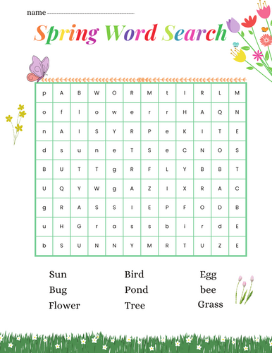 Spring Word Search First Grade,Spring Holiday | Teaching Resources
