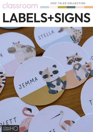 Wild Animal Zoo Theme Classroom Decor Labels + Signs Pack | ZOO TALES ...