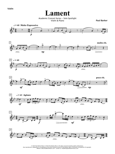 Lament (Violin & Piano) | Teaching Resources