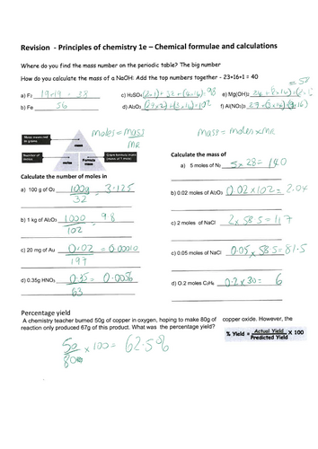 Chemistry revision Questions and answers | Teaching Resources
