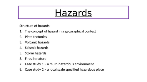 A-level Geography - Hazards PowerPoints | Teaching Resources
