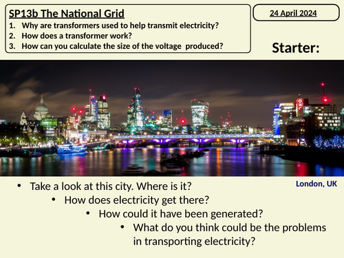 KS4 GCSE Physics EDEXCEL SP13b The National Grid PowerPoint | Teaching ...