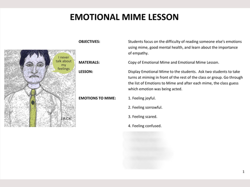 Emotions (expressing) Mime Group Activity and Lesson Plan (UK ...