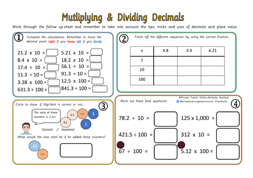 Multiplying and Dividing Decimals by 10 100 1000 | Teaching Resources