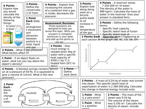 KS4 Particle Model Revision Grid | Teaching Resources