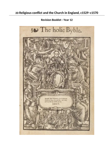 Revision Booklets: Religious conflict and the Church in England ...