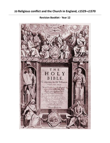 Revision Booklets: Religious conflict and the Church in England ...