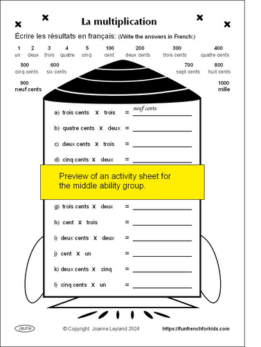 French numbers 100 - 1000 (numéros / nombres) | Teaching Resources