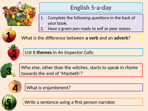 5 A Day Starters | Teaching Resources