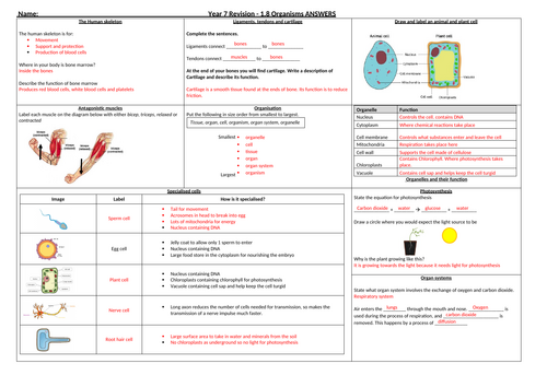KS3 Biology AQA Revision mats | Teaching Resources