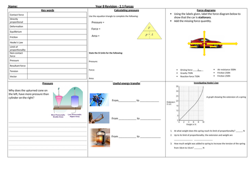 KS3 Physics AQA Revision mat | Teaching Resources