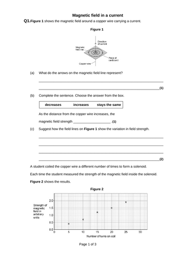 AQA P15.2 - Magnetic Fields of Electric Currents | Teaching Resources