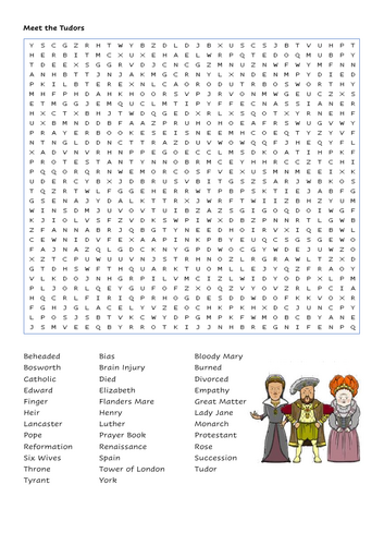 Meet the Tudors Wordsearch | Teaching Resources