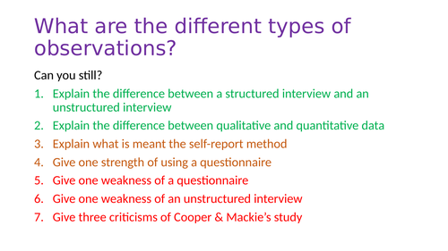 What are the types of observation? A-Level Psychology - Research ...