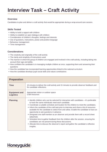 Midday & Wrap-Around Supervisor Interview | Teaching Resources