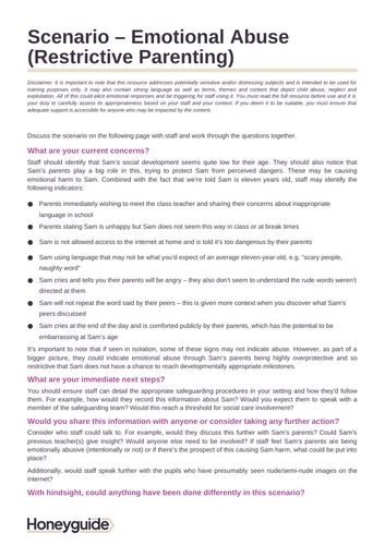 Emotional Abuse Safeguarding Training Pack | Teaching Resources