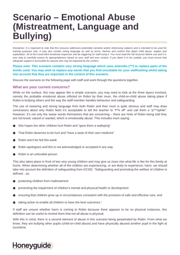 Emotional Abuse Safeguarding Training Pack | Teaching Resources