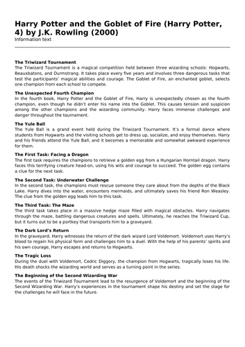 Harry Potter and the Goblet of Fire (Harry Potter, 4) by J.K. Rowling ...