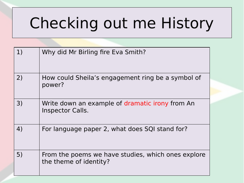 Checking out Me History- Low Ability | Teaching Resources