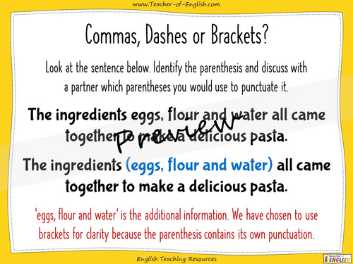 Using Punctuation to Indicate Parenthesis - Years 5 and 6 | Teaching ...