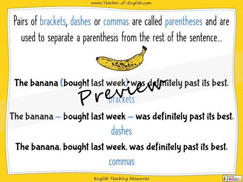 Using Punctuation to Indicate Parenthesis - Years 5 and 6 | Teaching ...