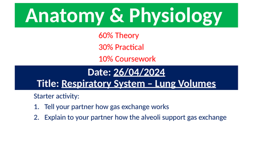 AQA GCSE PE Respiratory System Lesson Bundle | Teaching Resources