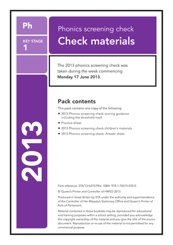 All Phonics check assessment materials 2012 to 2025 | Teaching Resources