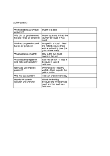 Conti style activities for holiday topic (GCSE) | Teaching Resources