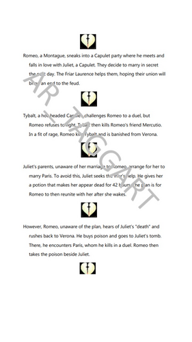 SHAKESPEARE - COMPREHENSION-ROMEO & JULIET PLOT SUMMARY | Teaching ...