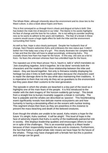 The Whale Rider Model Essays | Teaching Resources