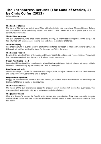 The Enchantress Returns (The Land of Stories, 2) by Chris Colfer (2013 ...