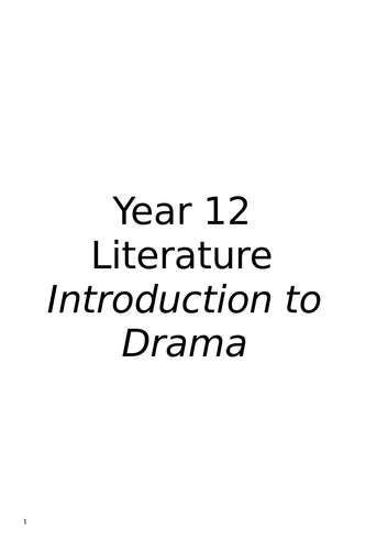 A Level - Introduction to Drama | Teaching Resources