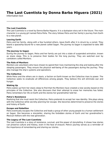 The Last Cuentista by Donna Barba Higuera (2021) | Teaching Resources