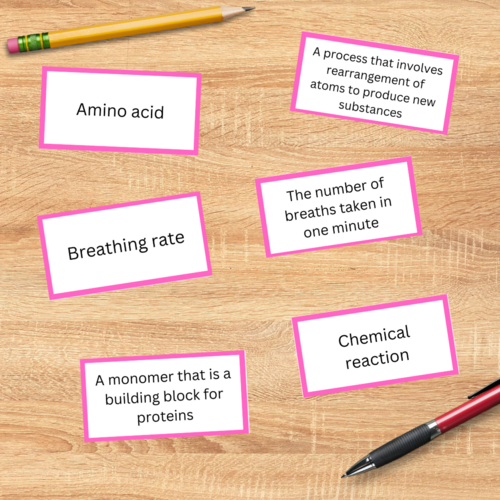 GCSE biology bioenergetics key word flash cards | Teaching Resources