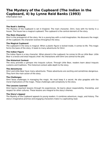 The Mystery of the Cupboard (The Indian in the Cupboard, 4) by Lynne ...