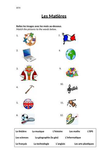 Y7 French Studio 1 - School Subjects | Teaching Resources