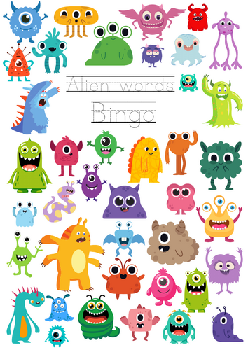 Phonics Assessment - Phonics Alien Bingo Game ( 4 different BINGO games ...