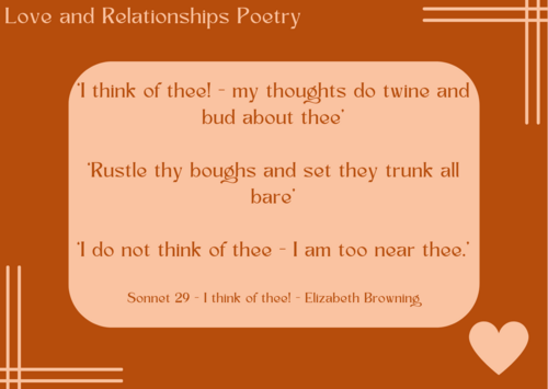 Love and Relationships Poetry Quotation Postcards | Teaching Resources